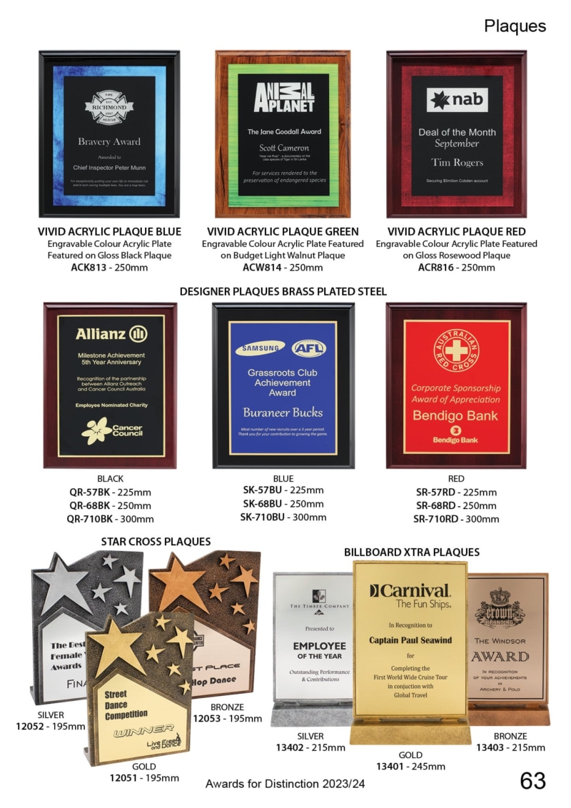 Plaques & Shields | City Trophies